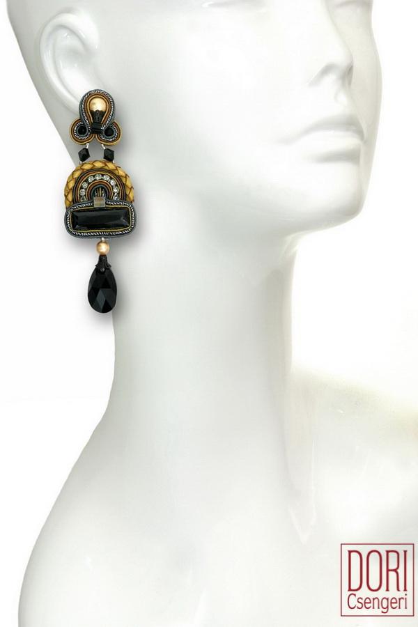 Opera Black Crystal Earrings - Dori Csengeri Designer Jewelry EU
